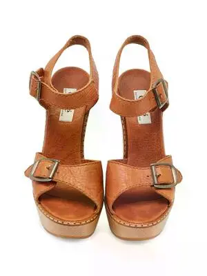 Chloé Leather Wedge Sandals