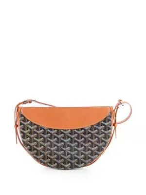 Goyard Hirondelle Shoulder Bag In Coated Canvas And Leather - Brown