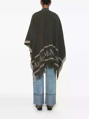 Max Mara Logo-print Fringed Poncho