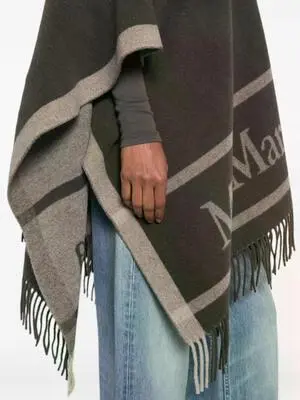 Max Mara Logo-print Fringed Poncho
