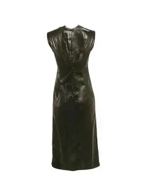 Bottega Veneta Faux-leather Square Neck Sleeveless Rear Zip Dress