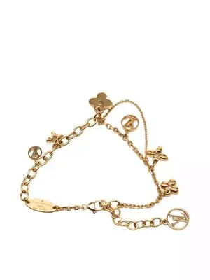 LOUIS VUITTON Plated Monogram Blooming Charm Bracelet