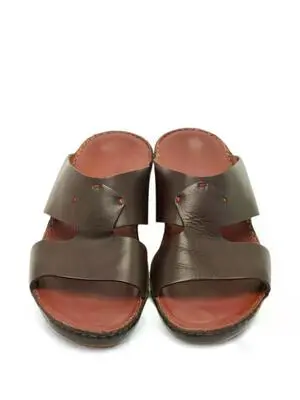 Loro Piana Buckle Leather Sandals - Brown