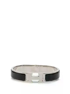 Hermès Narrow Enamel Clic H Bracelet Pm - Black