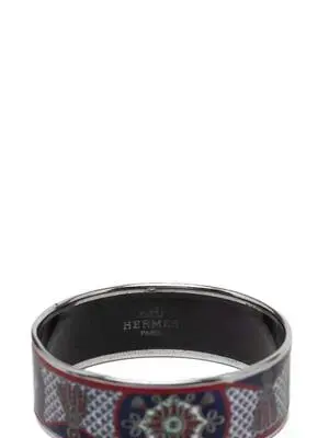 Hermès 20th Century Wide Passementerie Enamel Bangle Bracelet - Blue