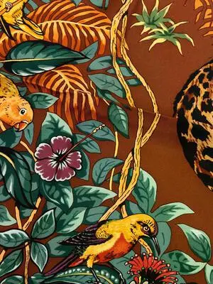 Hermès 2000-2026 Jungle Love Silk Scarf 90 Scarves - Brown