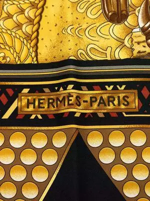 Hermès 1980-2000 L Or Des Chefs Silk Scarf 90 Scarves - Black