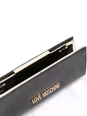 Moschino Logo-plaque Leather Clutch Bag