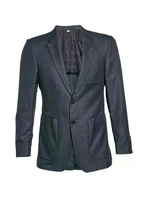 Burberry Textured Single-breasted Blazer - Blue