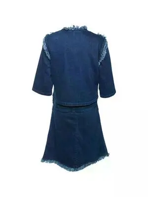 LOUIS VUITTON Denim Fringed Two-piece Set
