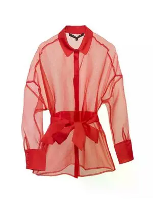 French Connection Organza Tie-waist Shirt - Red