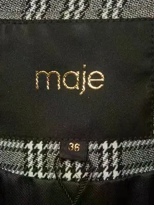 Maje Single-breasted Wool-blend Plaid Blazer