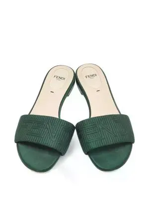 Fendi Logo-motif Satin Slides
