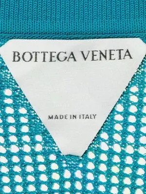 Bottega Veneta Turquoise Mesh Knit Shirt