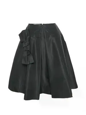 Prada Bow Detail Pleated Mini Skirt - Black