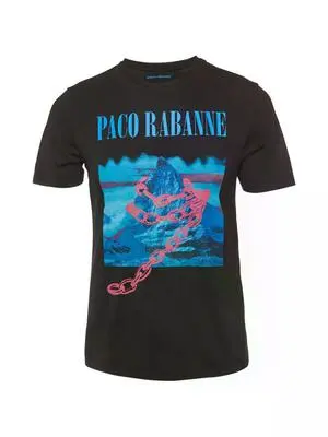 Rabanne Montagne-print T-shirt - Black