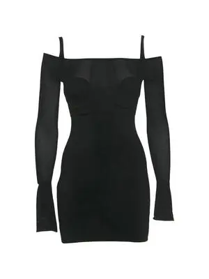 DION LEE Mesh Panel Corset Mini Dress
