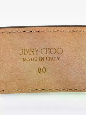 JIMMY CHOO Logo-embossed Leather Belt With Jc Buckle