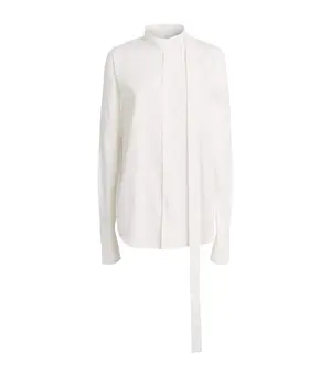 LATE FOR WORK Cotton Double-placket Shirt