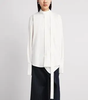 LATE FOR WORK Cotton Double-placket Shirt