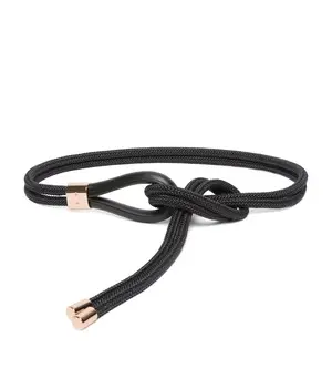 Max Mara Cotton And Leather Rope Belt - Black