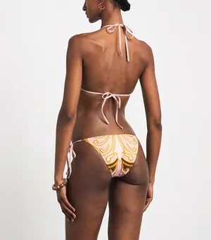 La DoubleJ Printed Triangle Bikini Top - Pink