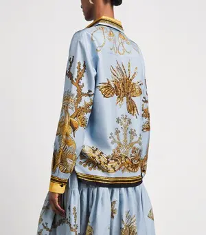 La DoubleJ Silk Printed Shirt - Blue