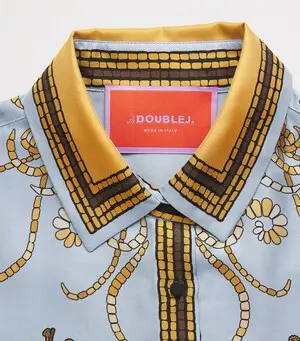 La DoubleJ Silk Printed Shirt - Blue