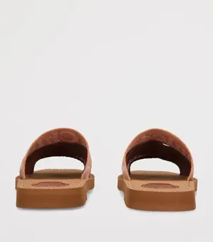 Chloé Canvas Jacquard Woody Flat Sandals - Pink