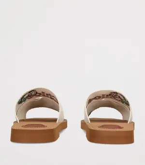 Chloé Canvas Jacquard Woody Sandals - Yellow