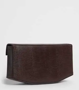 TOTEME Embossed Leather Shoulder Bag - Brown