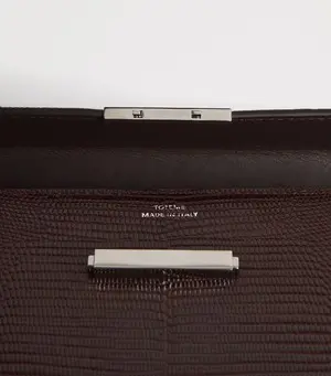 TOTEME Embossed Leather Shoulder Bag - Brown