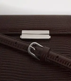 TOTEME Embossed Leather Shoulder Bag - Brown