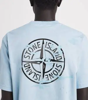 Stone Island Oversized Flocked Compass T-shirt - Blue