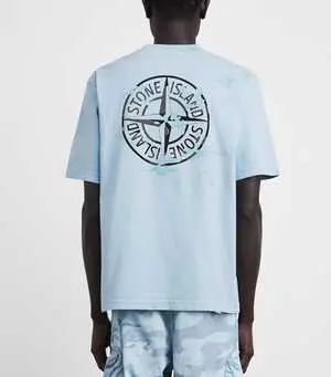 Stone Island Oversized Flocked Compass T-shirt - Blue