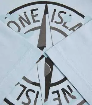 Stone Island Oversized Flocked Compass T-shirt - Blue