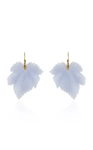 Annette Ferdinandsen Lace Agate Fancy Leaf Earrings