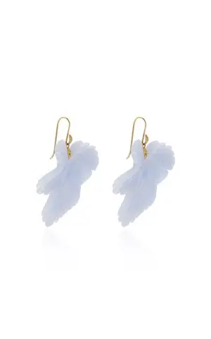 Annette Ferdinandsen Lace Agate Fancy Leaf Earrings