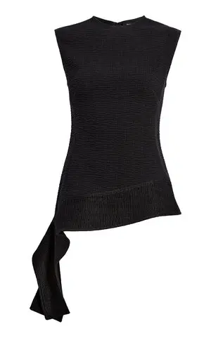 Proenza Schouler Lorna Cotton-blend Striated Suiting Top - Black