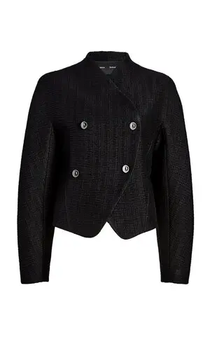 Proenza Schouler Lorna Cotton-blend Striated Suiting Jacket - Black