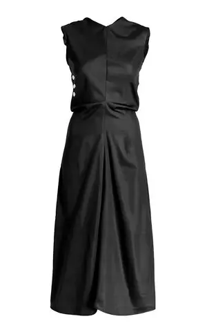 Proenza Schouler Gretta Crepe Midi Dress - Black