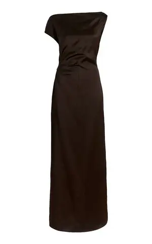 Proenza Schouler Margot Satin Maxi Dress - Brown