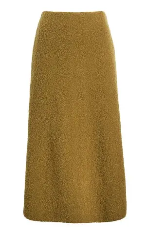 Proenza Schouler Frida Wool-blend Boucle Midi Skirt - Bronze
