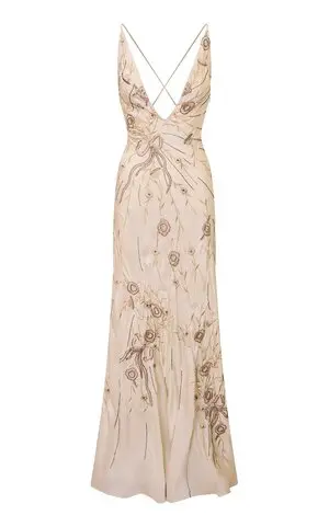 LoveShackFancy Marlo Silk Charmeuse Maxi Dress - Print