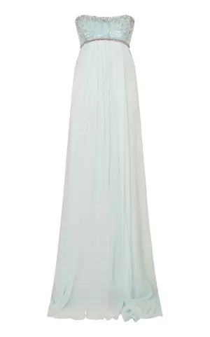 LoveShackFancy Lasala Chiffon Maxi Dress - Light Blue