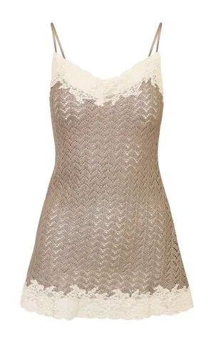 LoveShackFancy Evara Pointelle-knit Cotton Mini Dress