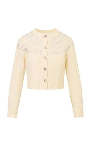 LoveShackFancy Mireille Sparkle Knit Cardigan