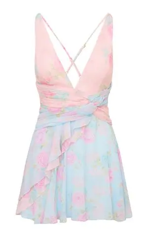 LoveShackFancy Coday Chiffon Mini Dress - Multi