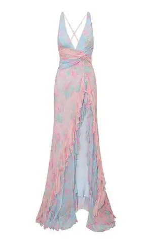 LoveShackFancy Savine Floral Chiffon Maxi Dress - Multi