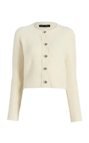 Proenza Schouler Frida Wool Boucle Cardigan - Ivory